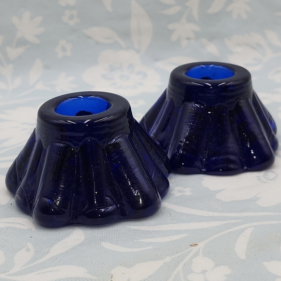 Viking | Accents | Vintage Viking Glass Cobalt Blue Taper Candle Stick ...